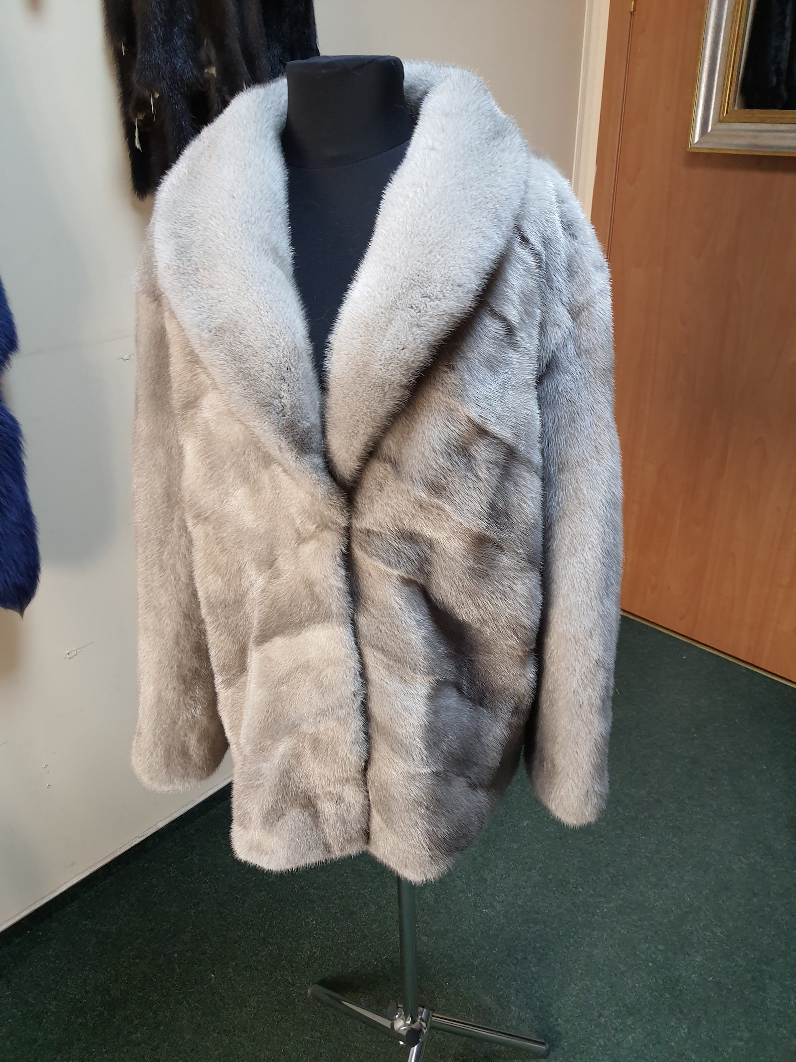 NEW Gray Mink Fur Coat, Women's Short Winter Coats, Luxury Gift for ...