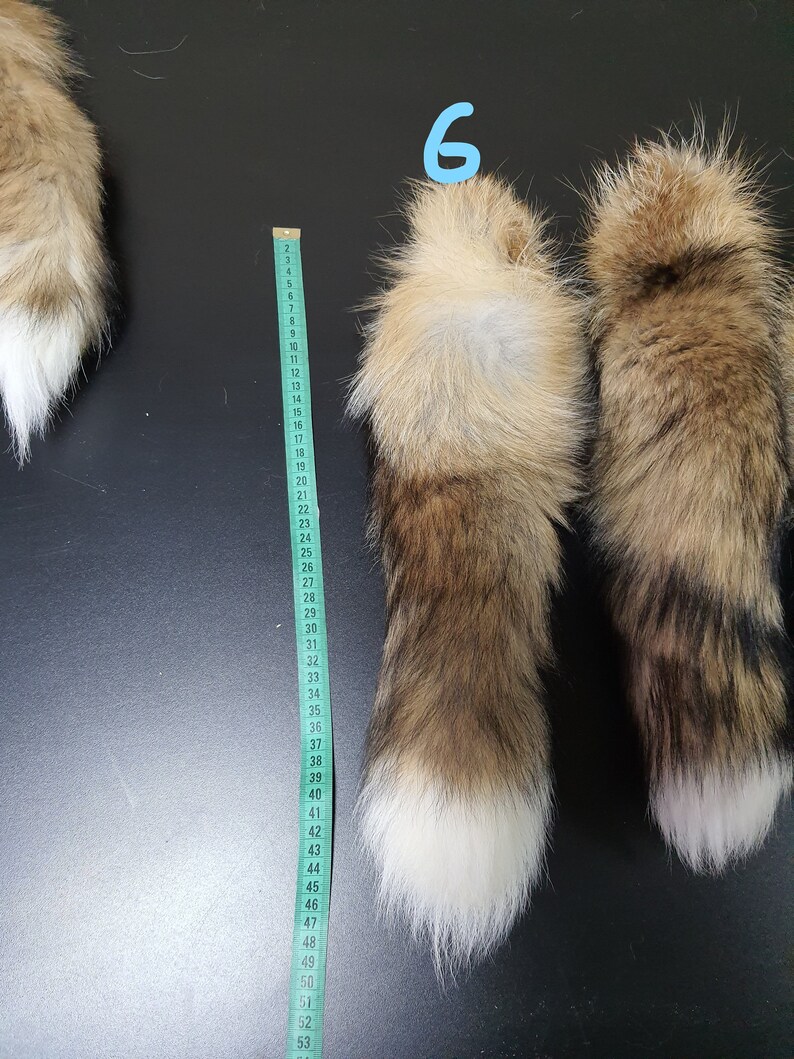 Cross Fox Tail Keychain Real Fur Keychain | Etsy
