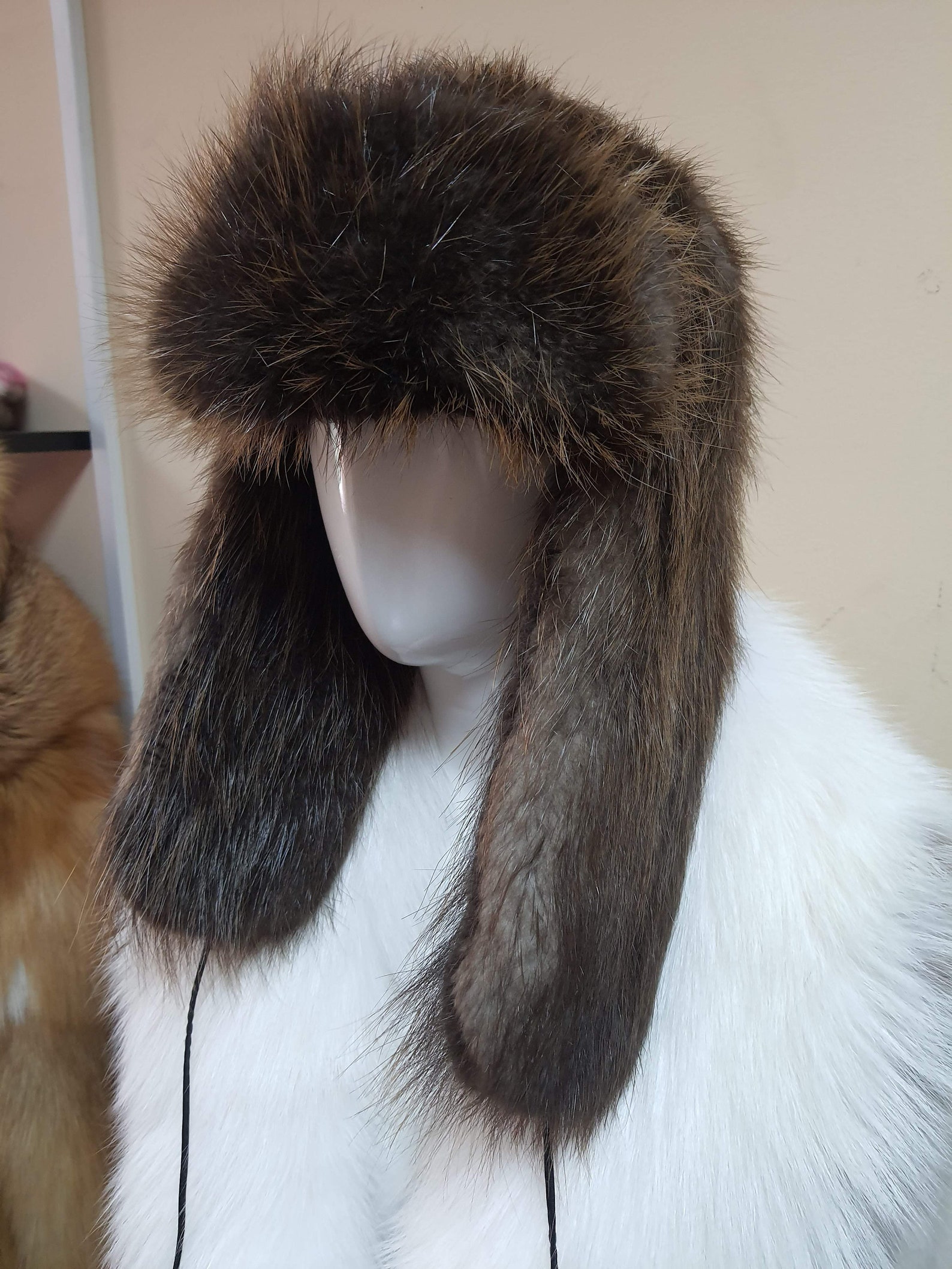 Buy Ushanka Fur Hat Made From Beaver Fur Aviator Winter Hat Online in ...