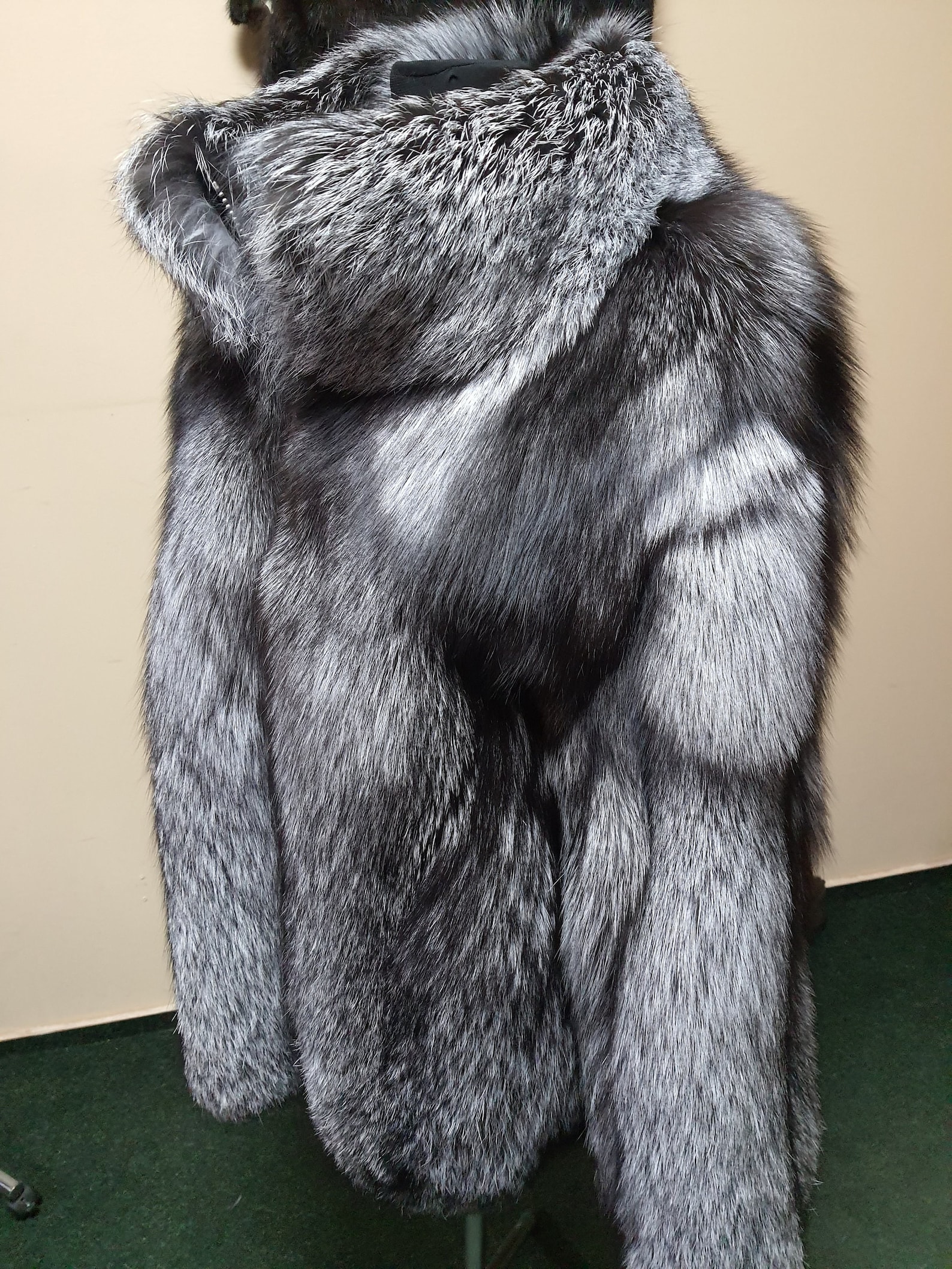 Mens Silver Fox fur coat real mens fox coat fox fur coat | Etsy
