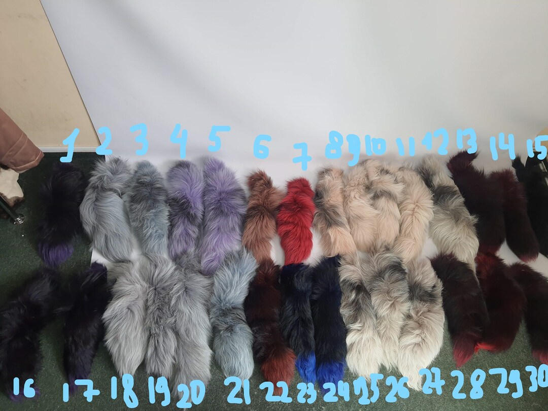 Colored Fox Tails With Silver Ring, Fox Tail Keychain, - Etsy