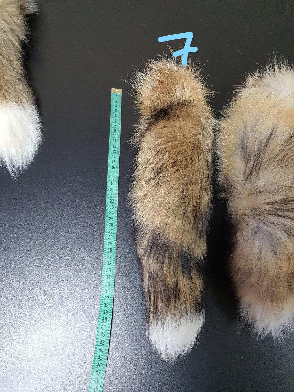 Cross fox tail keychain real fur keychain | Etsy