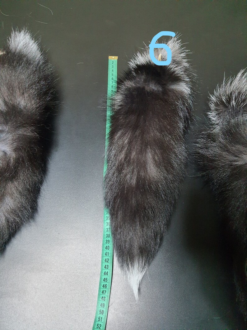 Large Silver Fox tail fox tail silver fox tail fur tail | Etsy