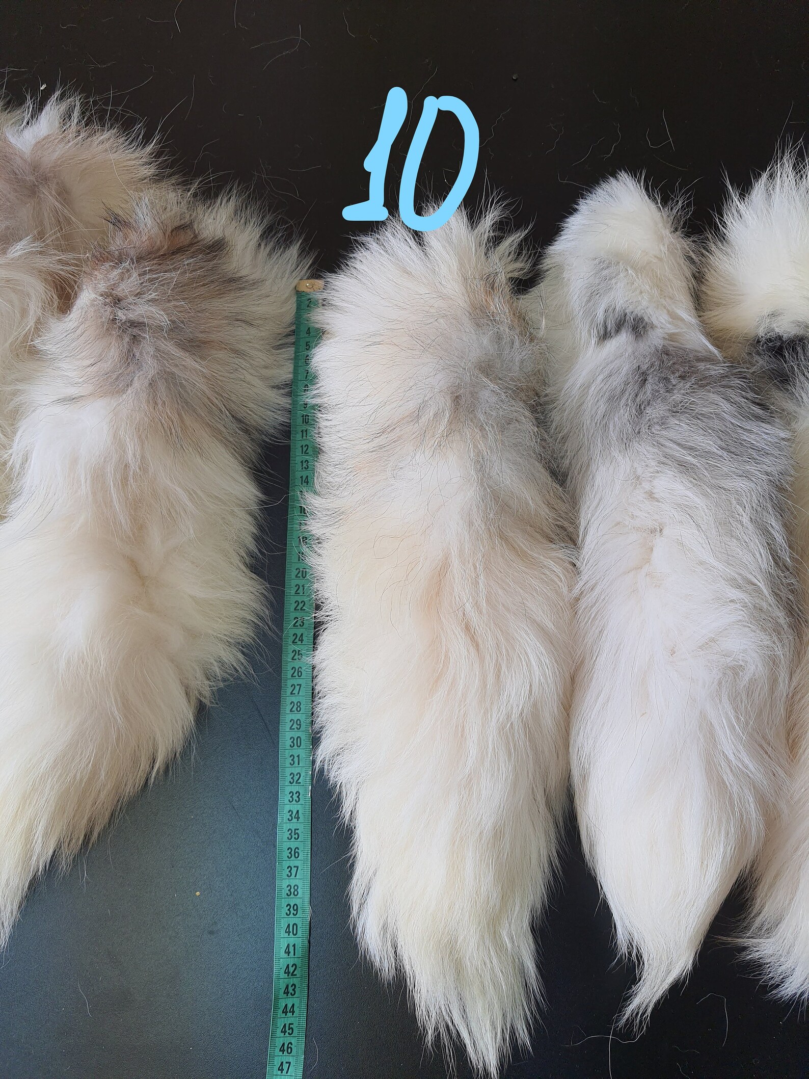 Large White Marble Fox Tail Keychain With Gold Ring White Fox - Etsy