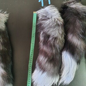 Large Silver Fox Tail Fox Tail Silver Fox Tail Fur Tail - Etsy