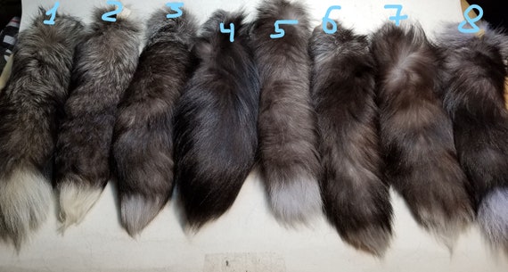 Large Silver Fox tail fox tail silver fox tail fur tail | Etsy