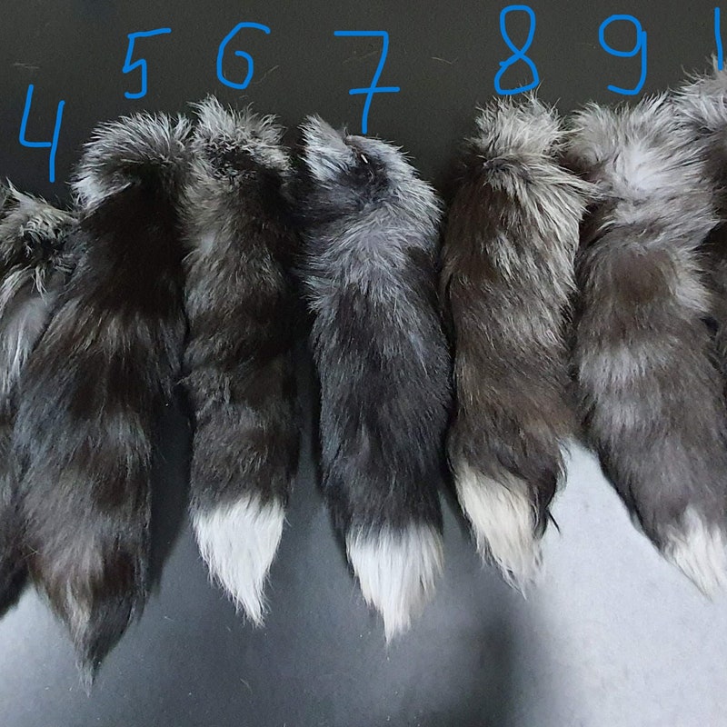 Silver Fox Tail Keychain - Etsy