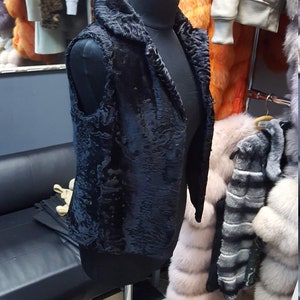 Luxury Karakul Fur Vest Swakara Fur Vest Real Fur Vest - Etsy