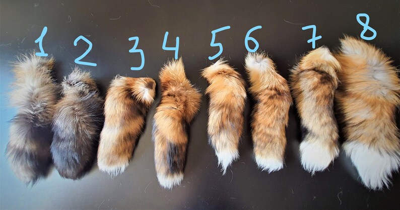 Cross Fox Tail Keychain Real Fur Keychain - Etsy