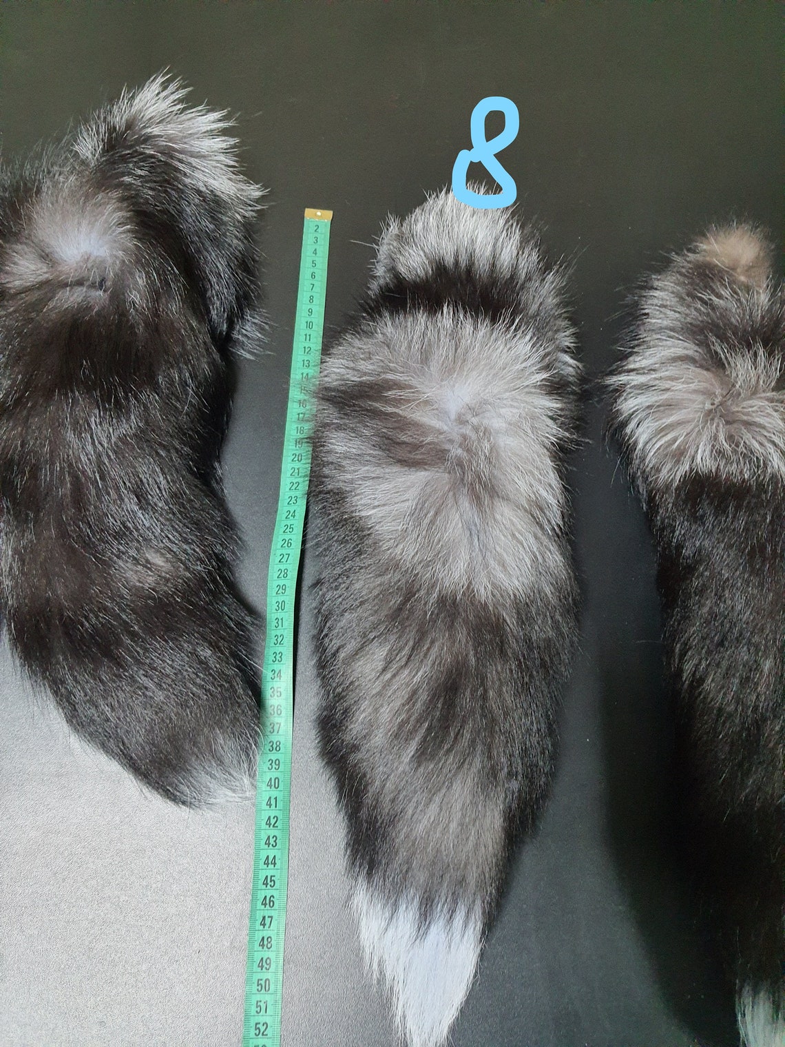 Large Silver Fox tail fox tail silver fox tail fur tail | Etsy