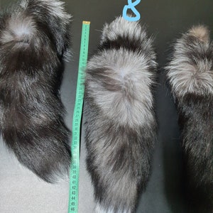 Large Silver Fox tail fox tail silver fox tail fur tail | Etsy