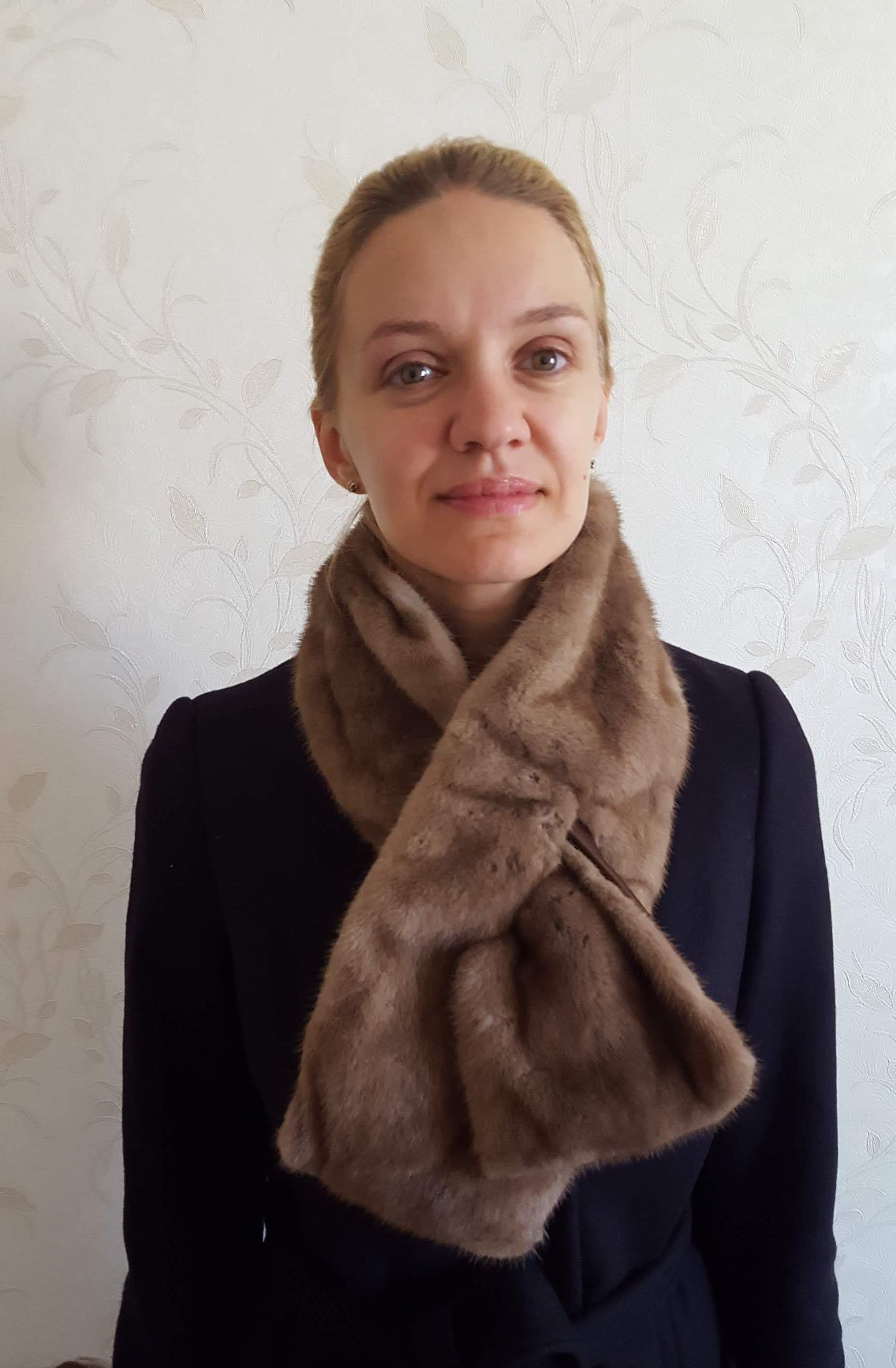 Real Mink Fur Stole in Brown Color - Etsy