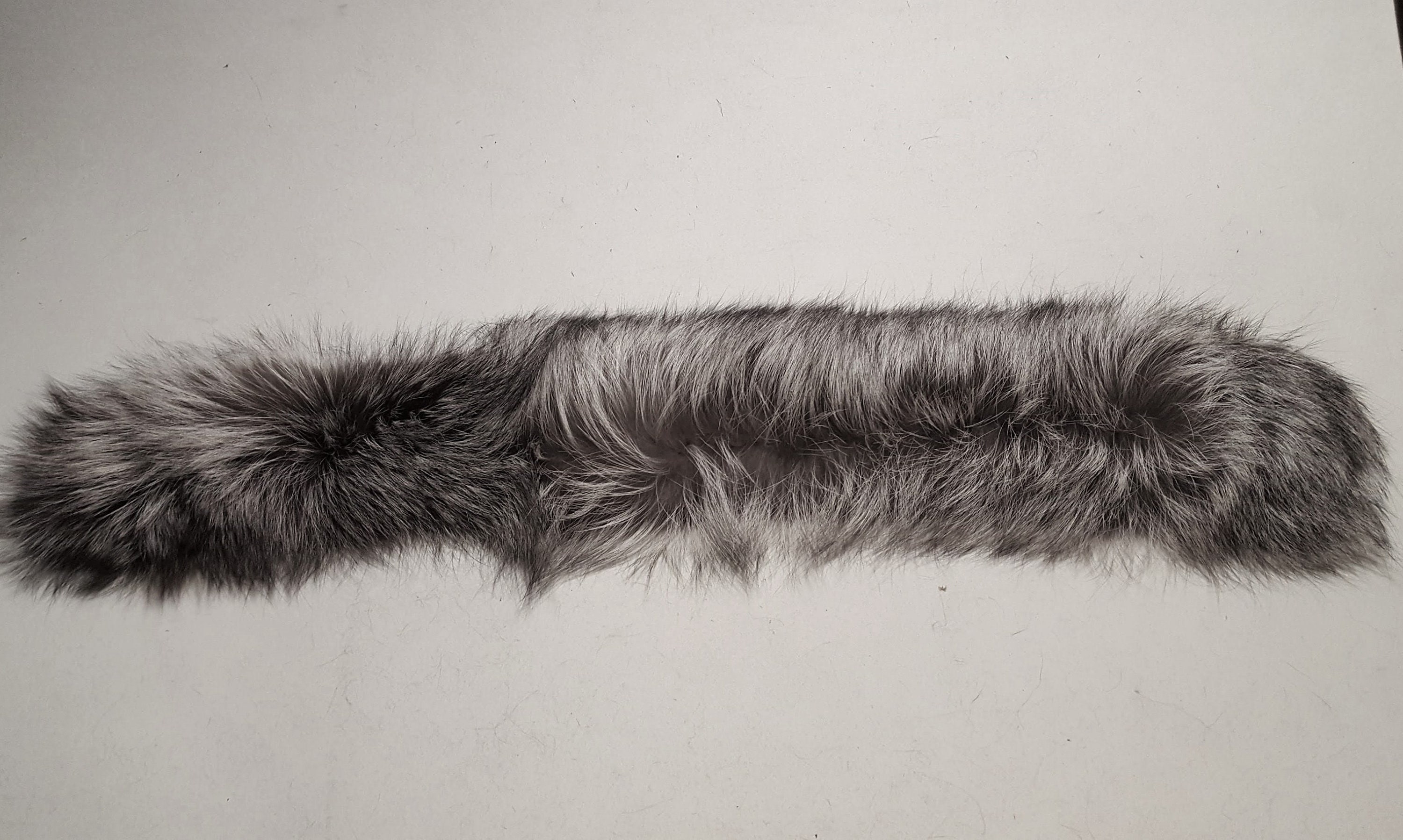 Silver fox fur trim for hood Furry Stripe for Jacket | Etsy