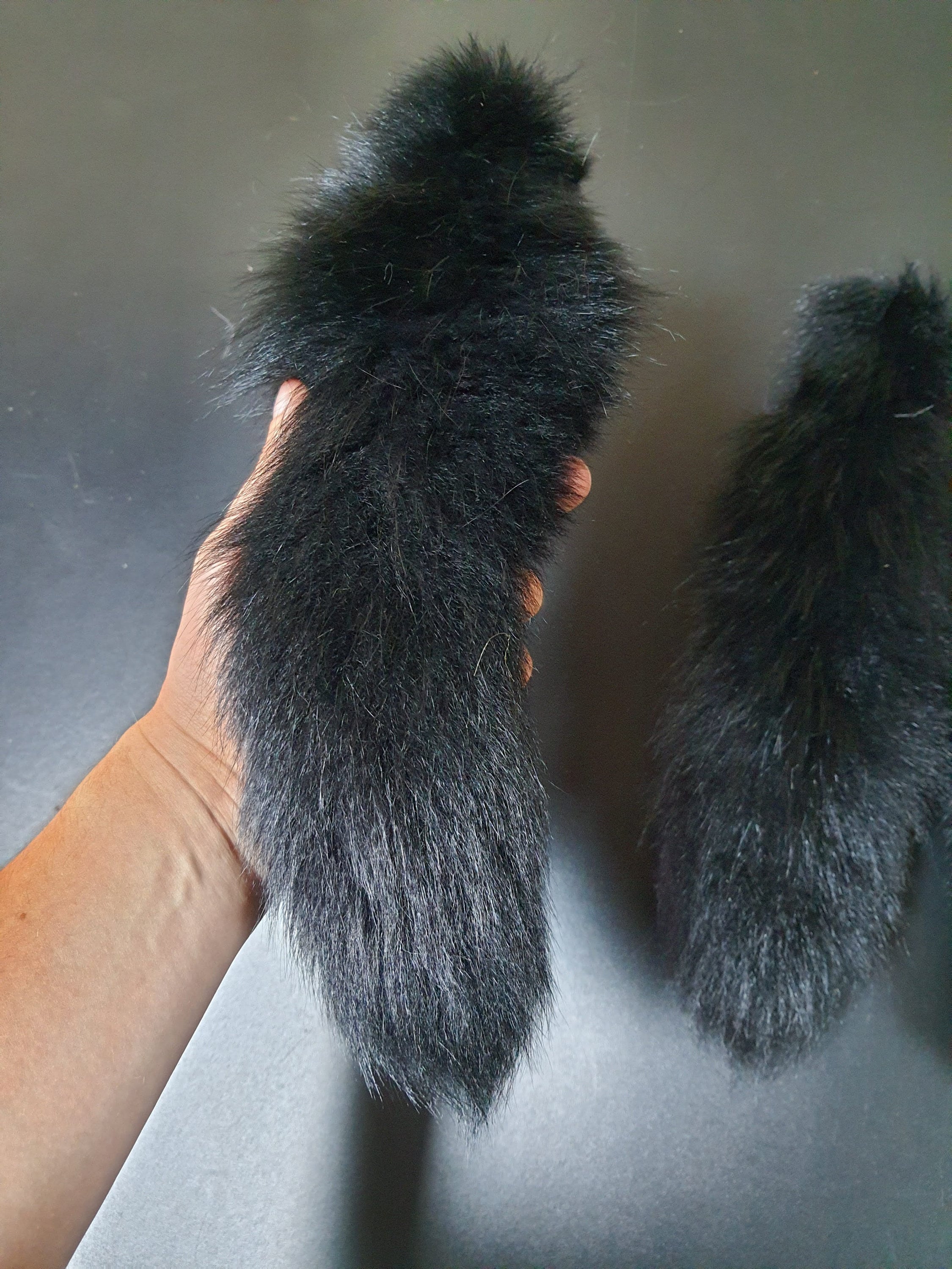 Black Fox Tail Keychain | Etsy