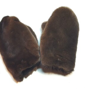 Dark Brown Mink Mittens for Woman - Etsy
