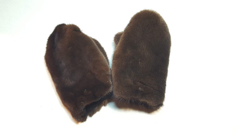 Dark Brown Mink Mittens for Woman - Etsy