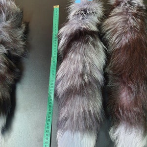 Large Silver Fox Tail Fox Tail Silver Fox Tail Fur Tail - Etsy