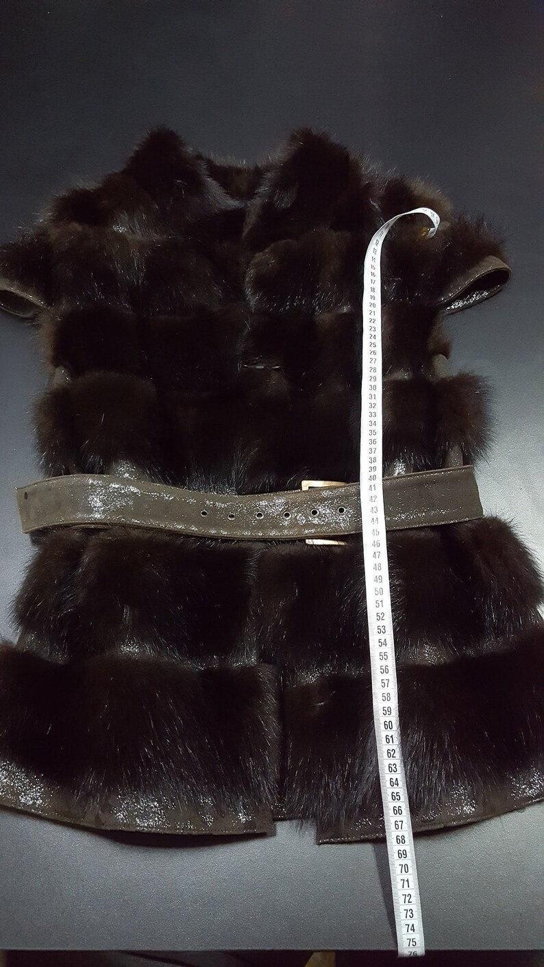 Fur vest from real fur marten Canadian sable Canadian sable | Etsy