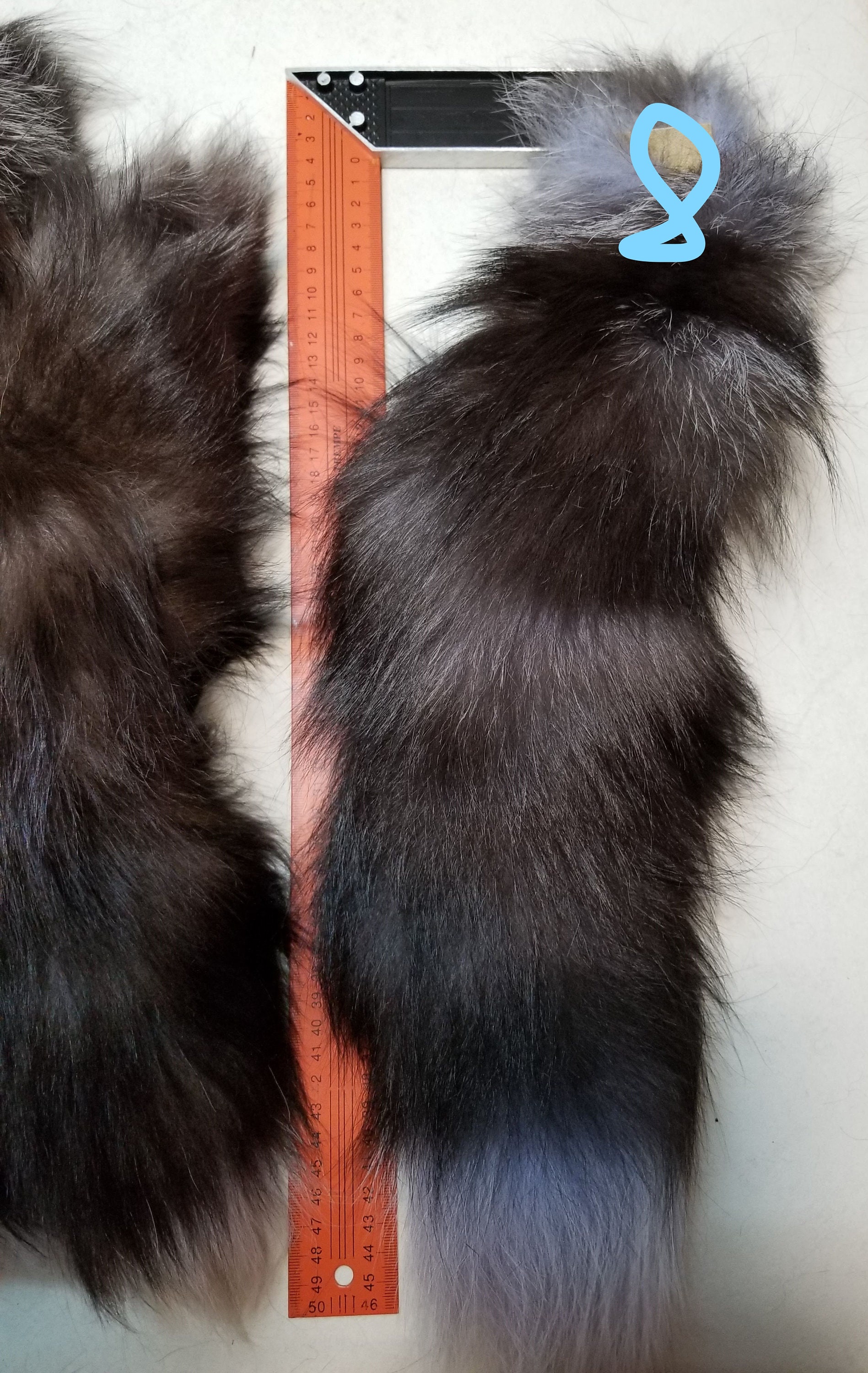 Large Silver Fox tail fox tail silver fox tail fur tail | Etsy