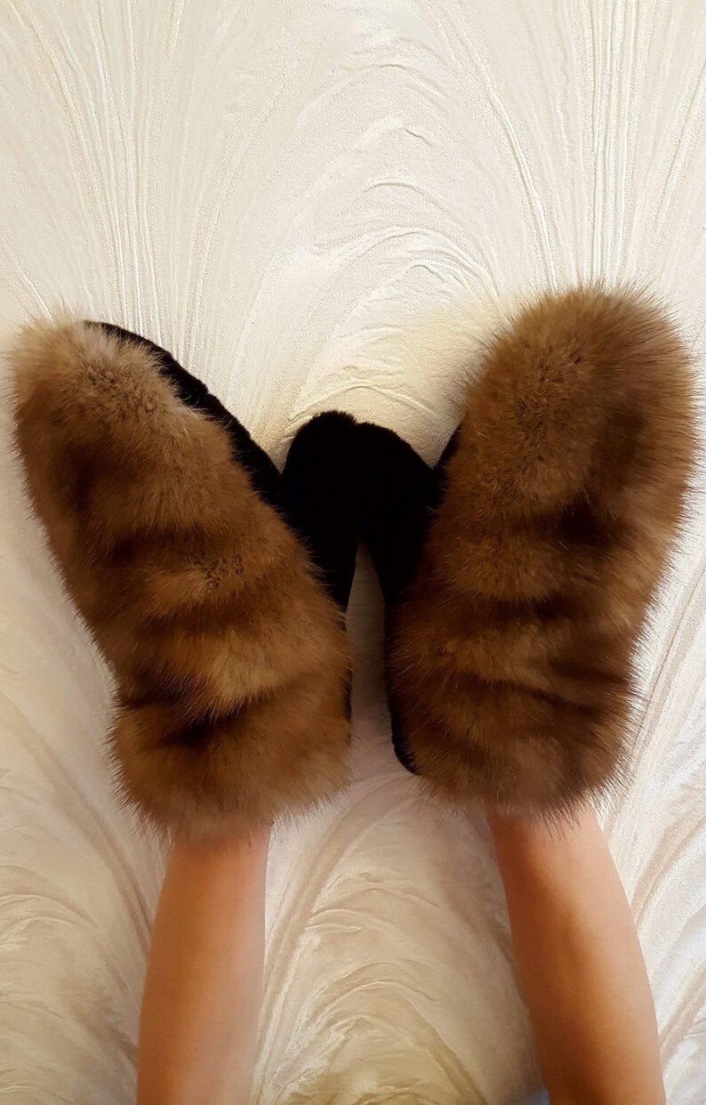 Handmade Winter Real Sable Fur Mittens for Women - Etsy