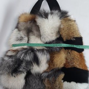 Handmade Real Fox Fur Bag Made From Real Fox Fur With Large Leather ...