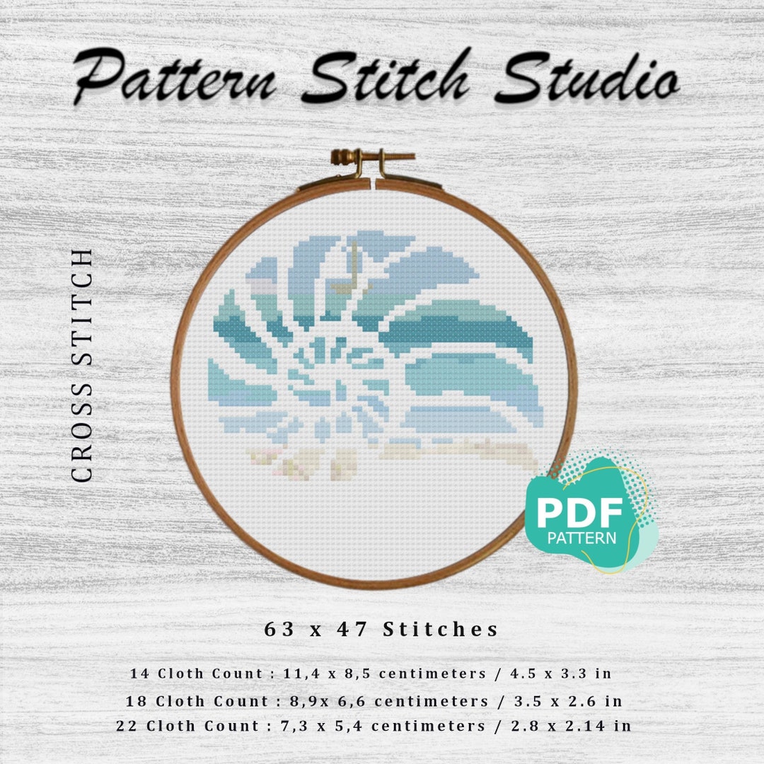 Sea Shell Cross Stitch Pattern / Sea Shell Beach Cross Stitch Pattern ...
