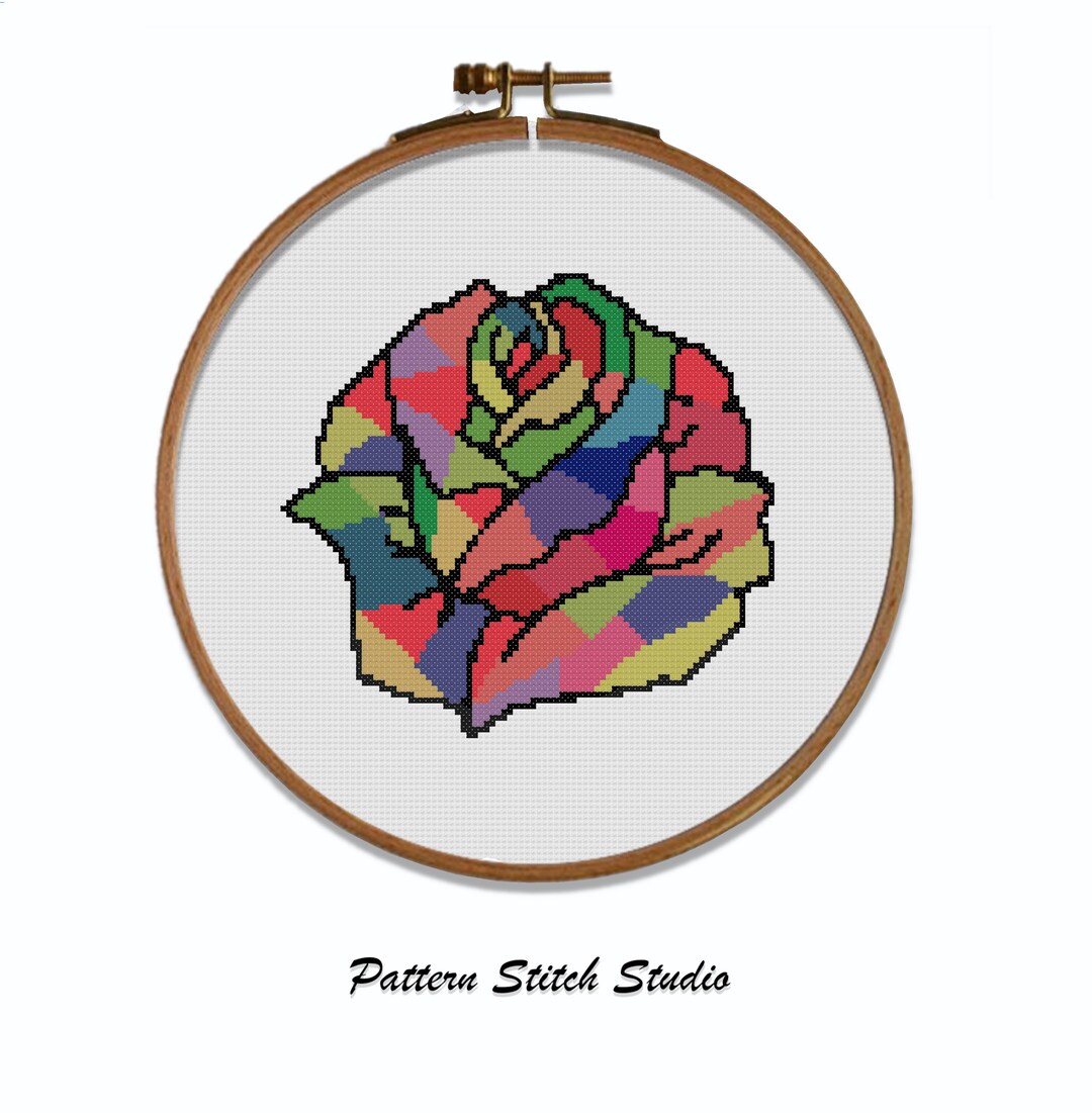 Rose Cross Stitch Pattern Rose Flower Cross Stitch Pattern - Etsy
