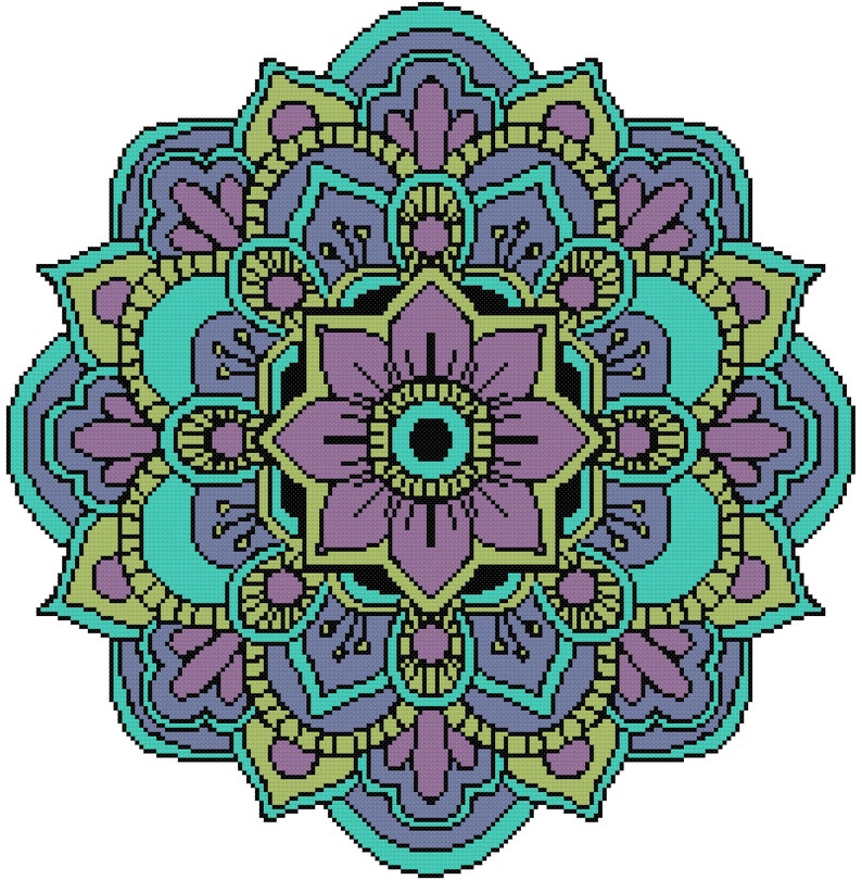Mandala graphique point de croix. Mandala Scheme. Diagramme de mandala ...