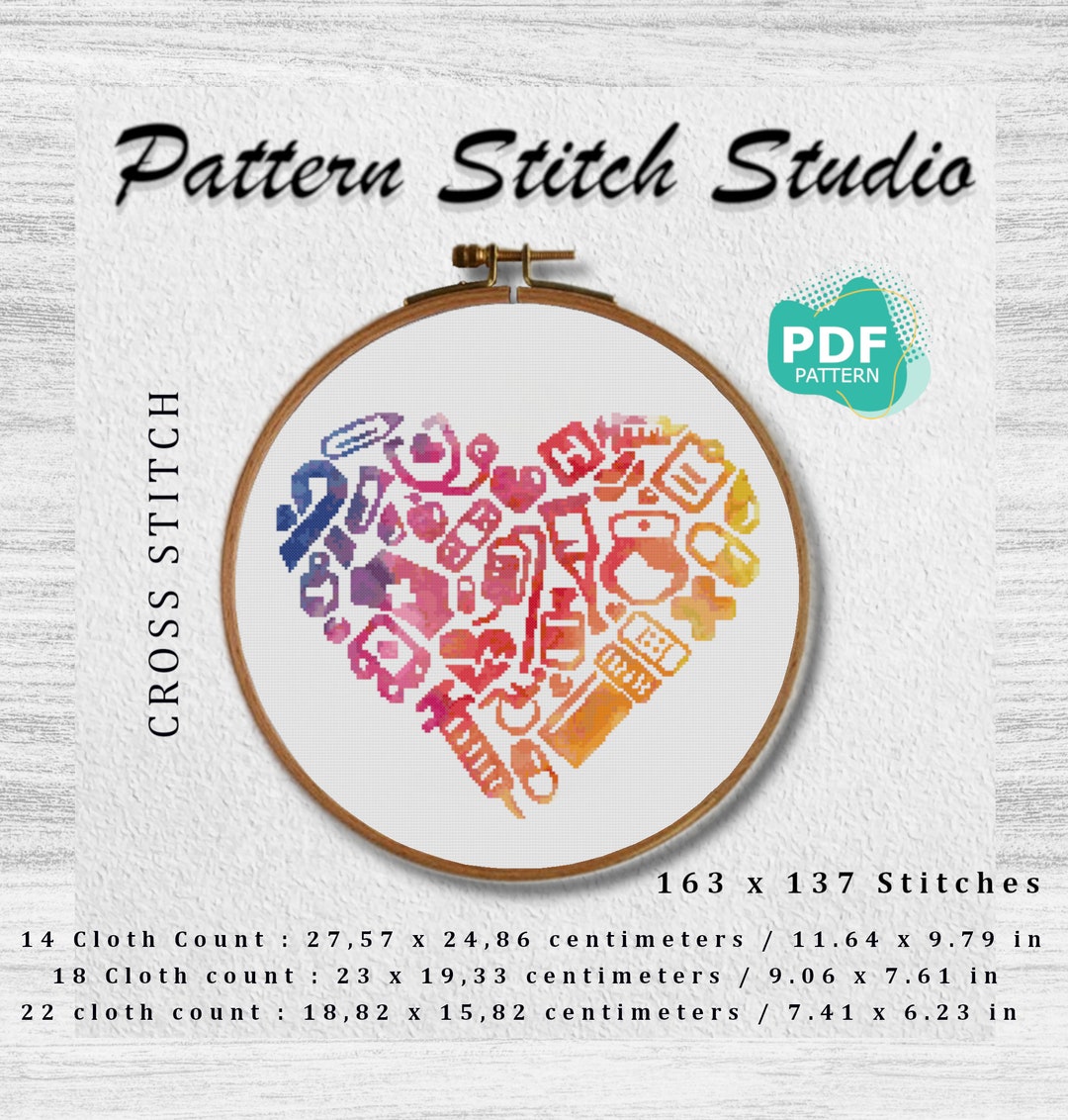 Modern Hospital Cross-stitch Pattern. Nurses Cross-stitch Diagram ...