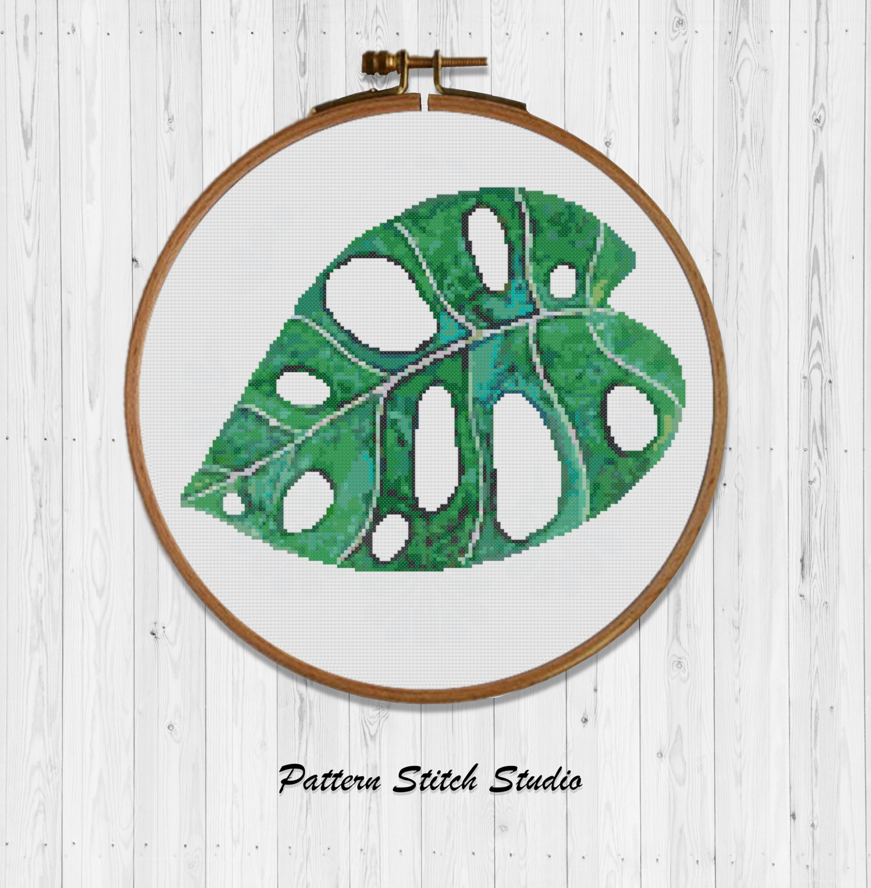 Monstera Leaf Cross Stitch Pattern / Monstera Cross Stitch Pattern,leaf ...