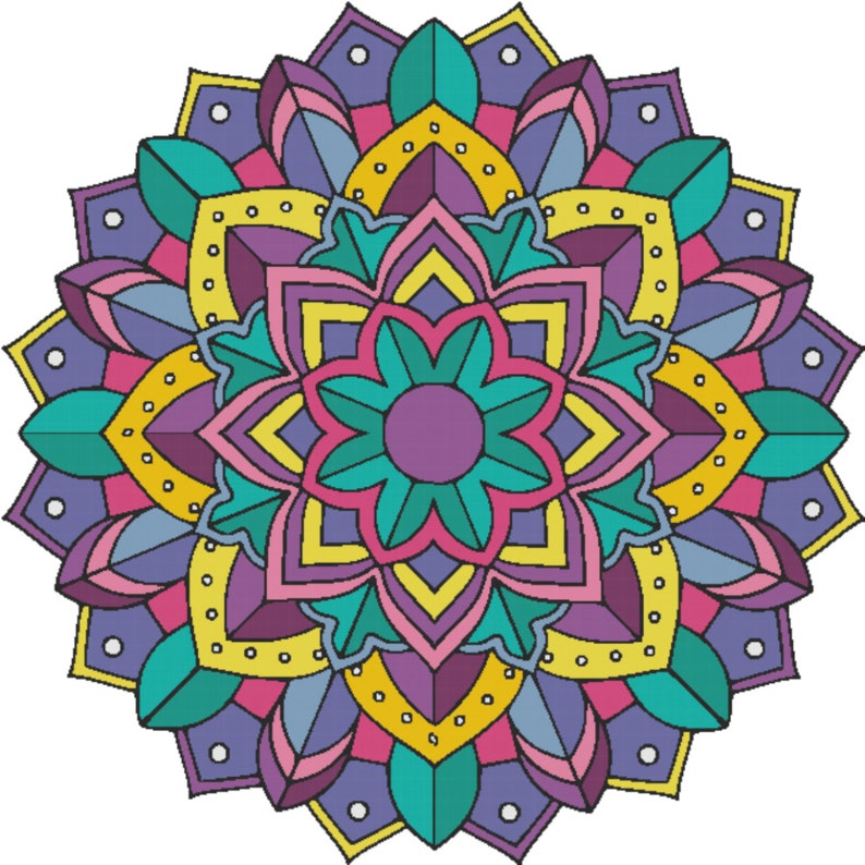 Mandala Cross Stitch Pattern Giant Mandala Flower Pattern for Cross ...