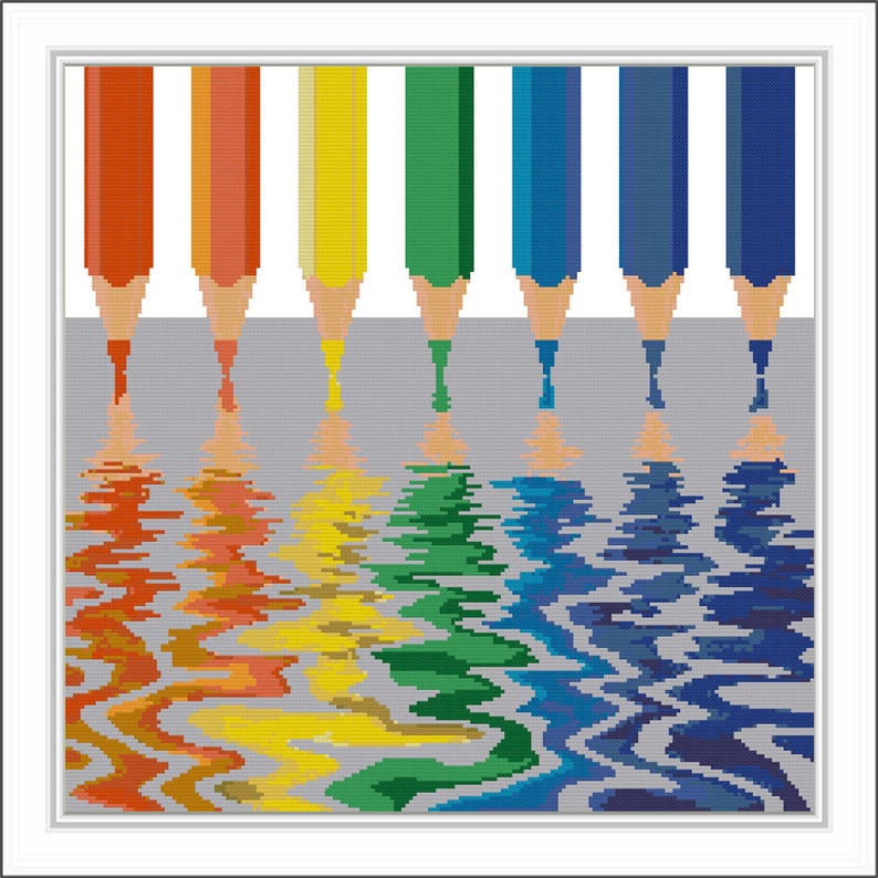 Pencils Pattern cross stitch pencils children's room colored pencils ...