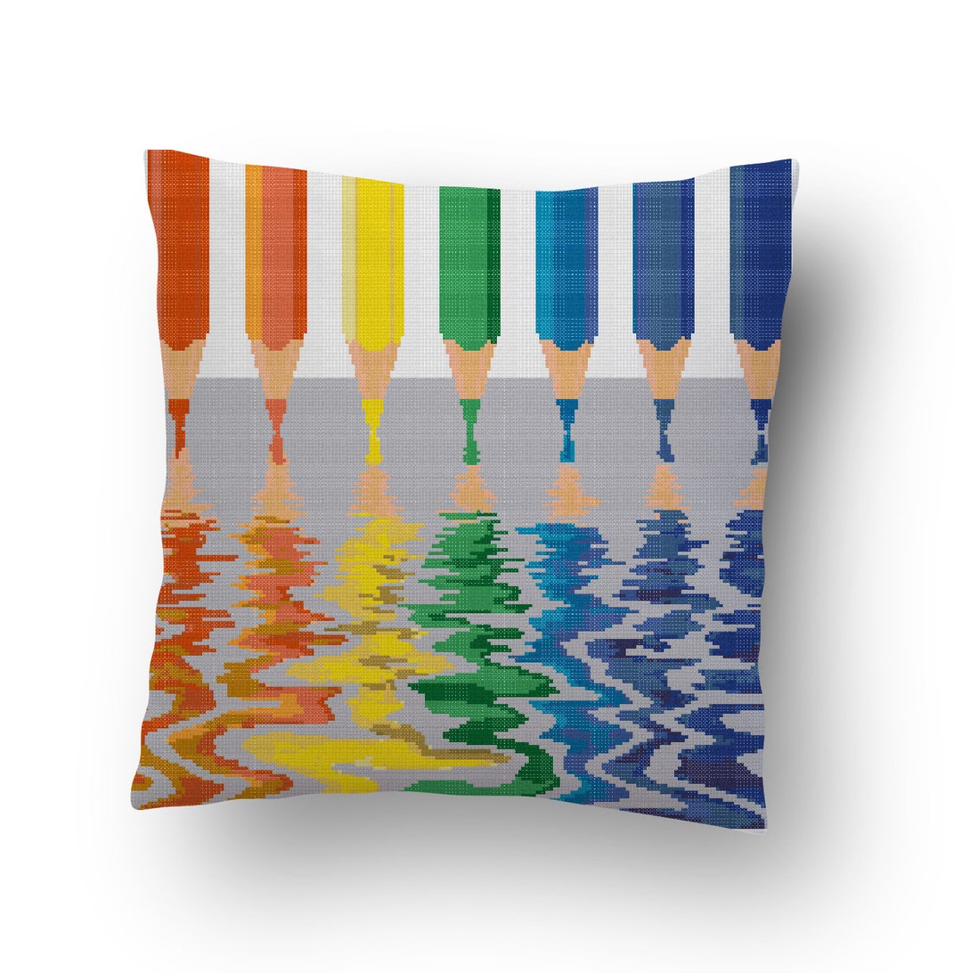 Pencils Pattern cross stitch pencils children's room colored pencils ...