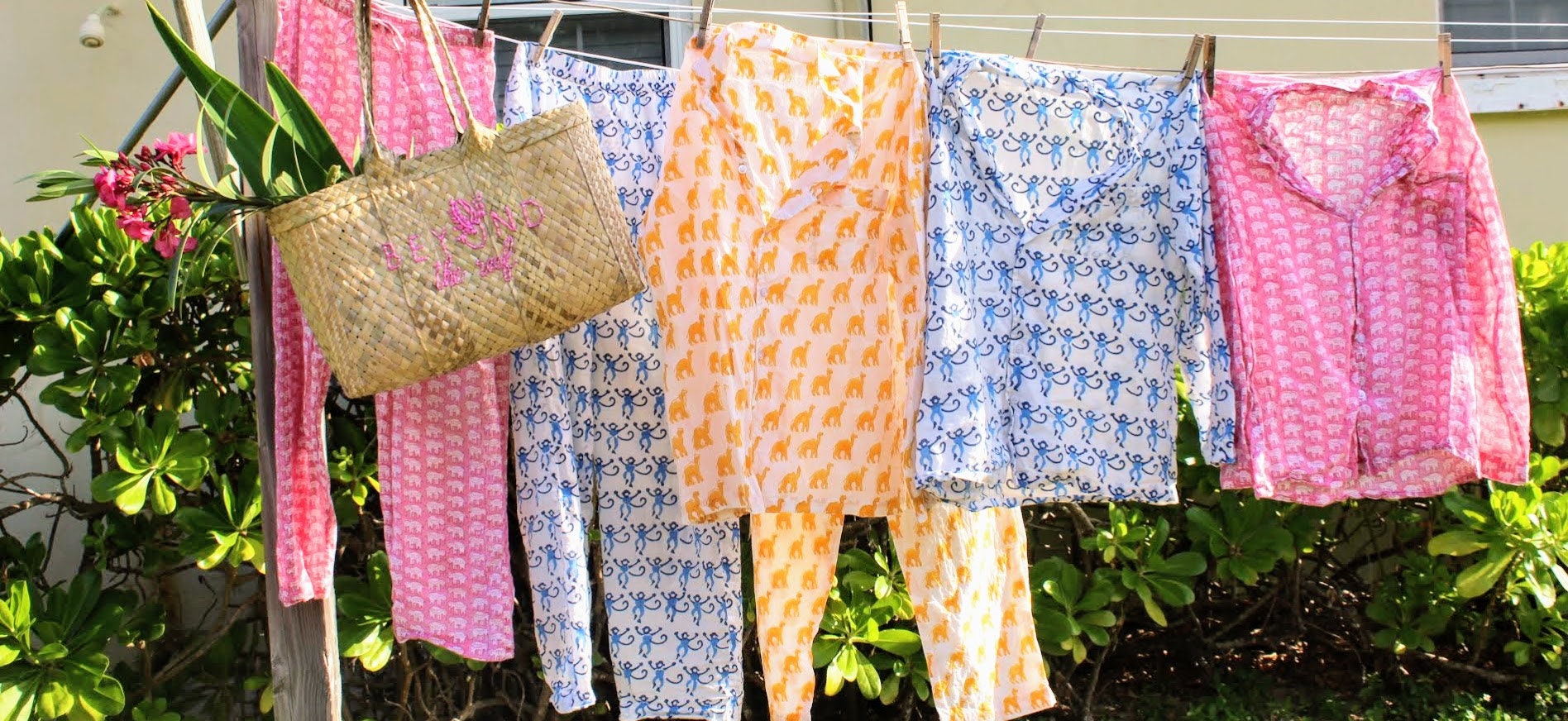 Blue and White Multi Pattern Pjs, Women's Pajamas, Boho Pjs, Bridesmaid ...