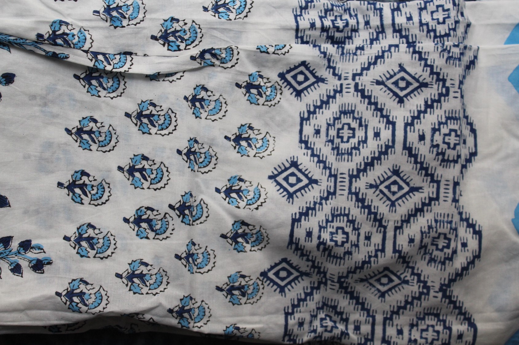 Blue and White Multi Pattern Pjs, Women's Pajamas, Boho Pjs, Bridesmaid ...