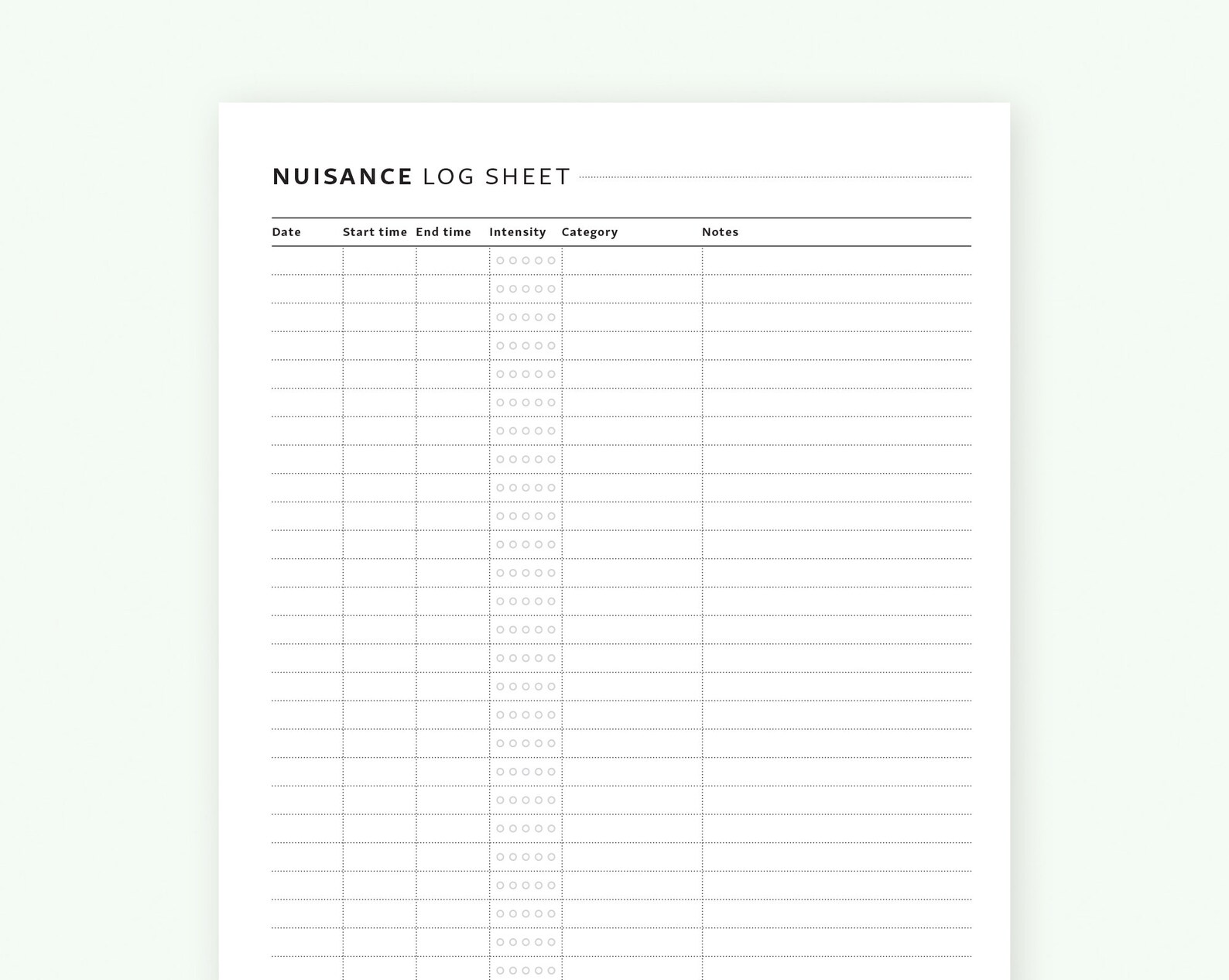 Noise Complaint Tracker A4 A5 Letter Noise Nuisance Record | Etsy