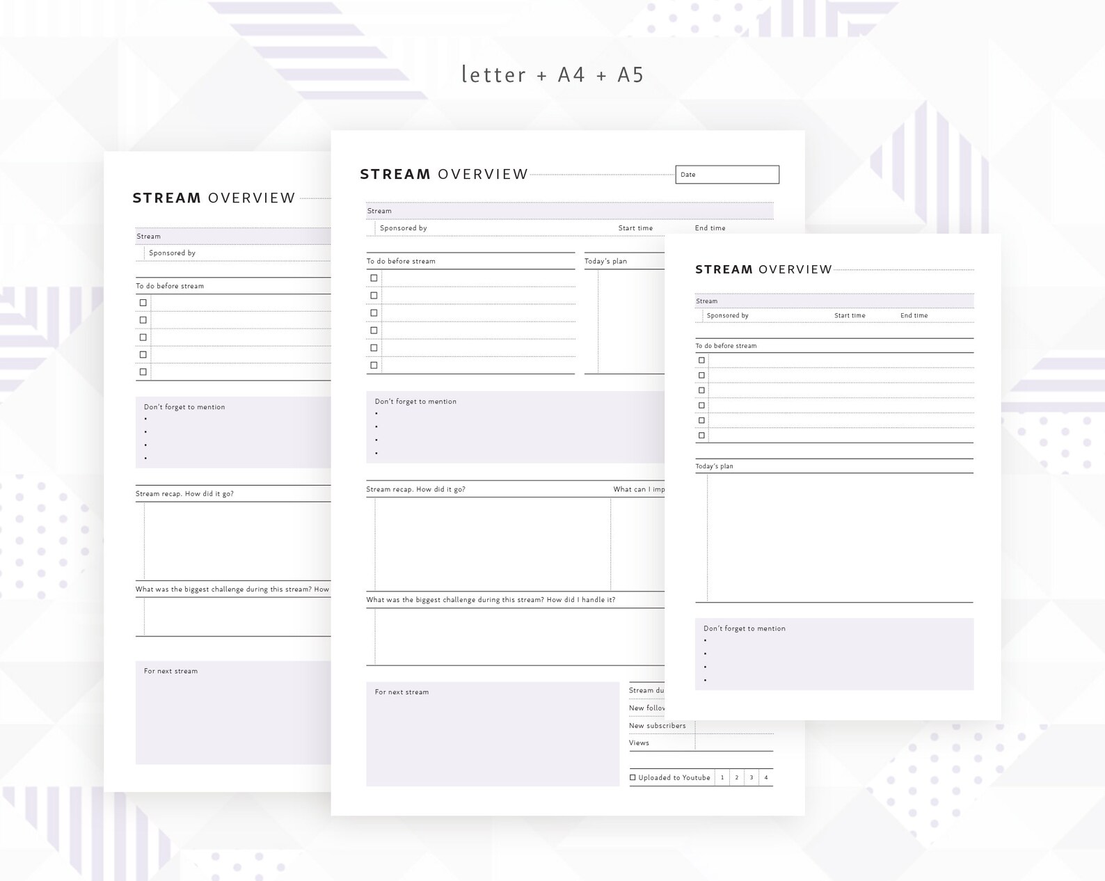 Streamer Checklist A5 A4 Letter Twitch Streaming Checklist - Etsy Canada