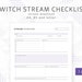Streamer Checklist A5 A4 Letter Twitch Streaming Checklist - Etsy Canada