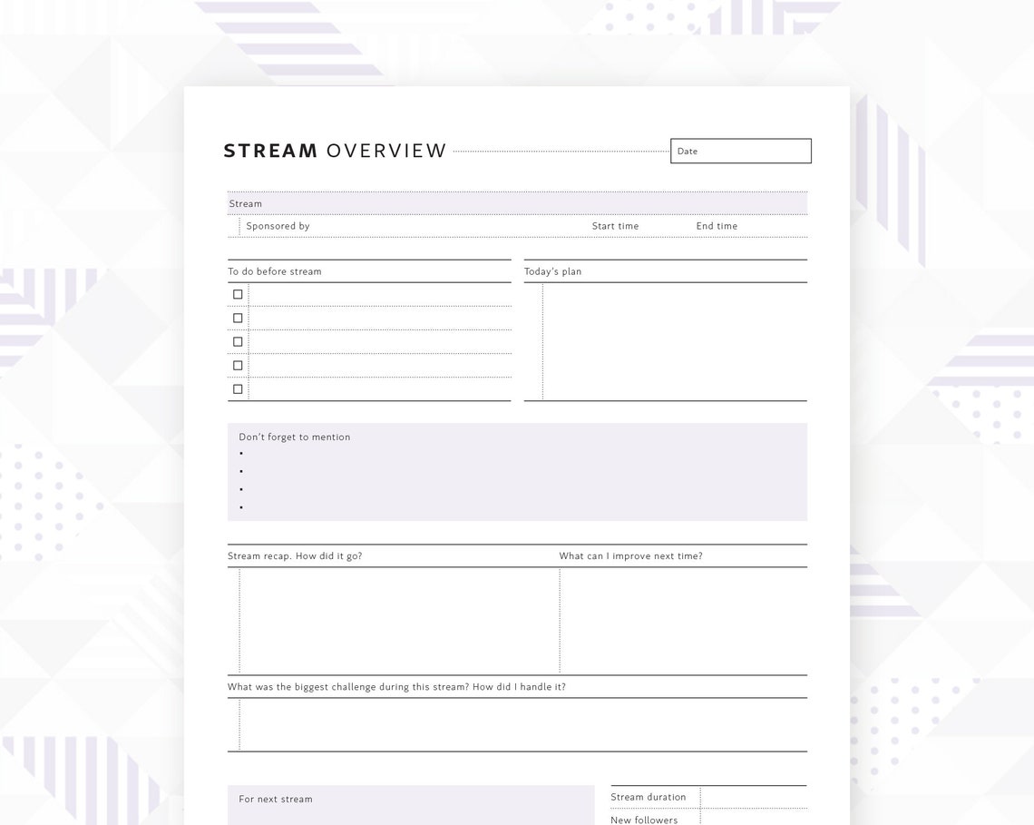 Streamer Checklist A5 A4 Letter Twitch Streaming Checklist - Etsy Canada