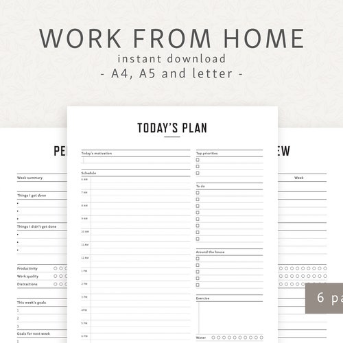 Fillable PDF Daily Planner Productivity Planner Schedule - Etsy
