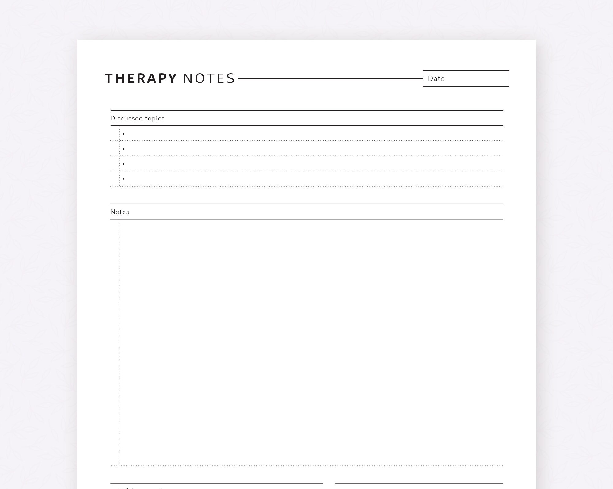 Therapy Notes Mental Health Selfcare Mindfullness Progress | Etsy