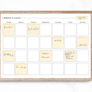 Sticky Note Month Planner A2 Size Reusable Life Planner | Etsy Australia