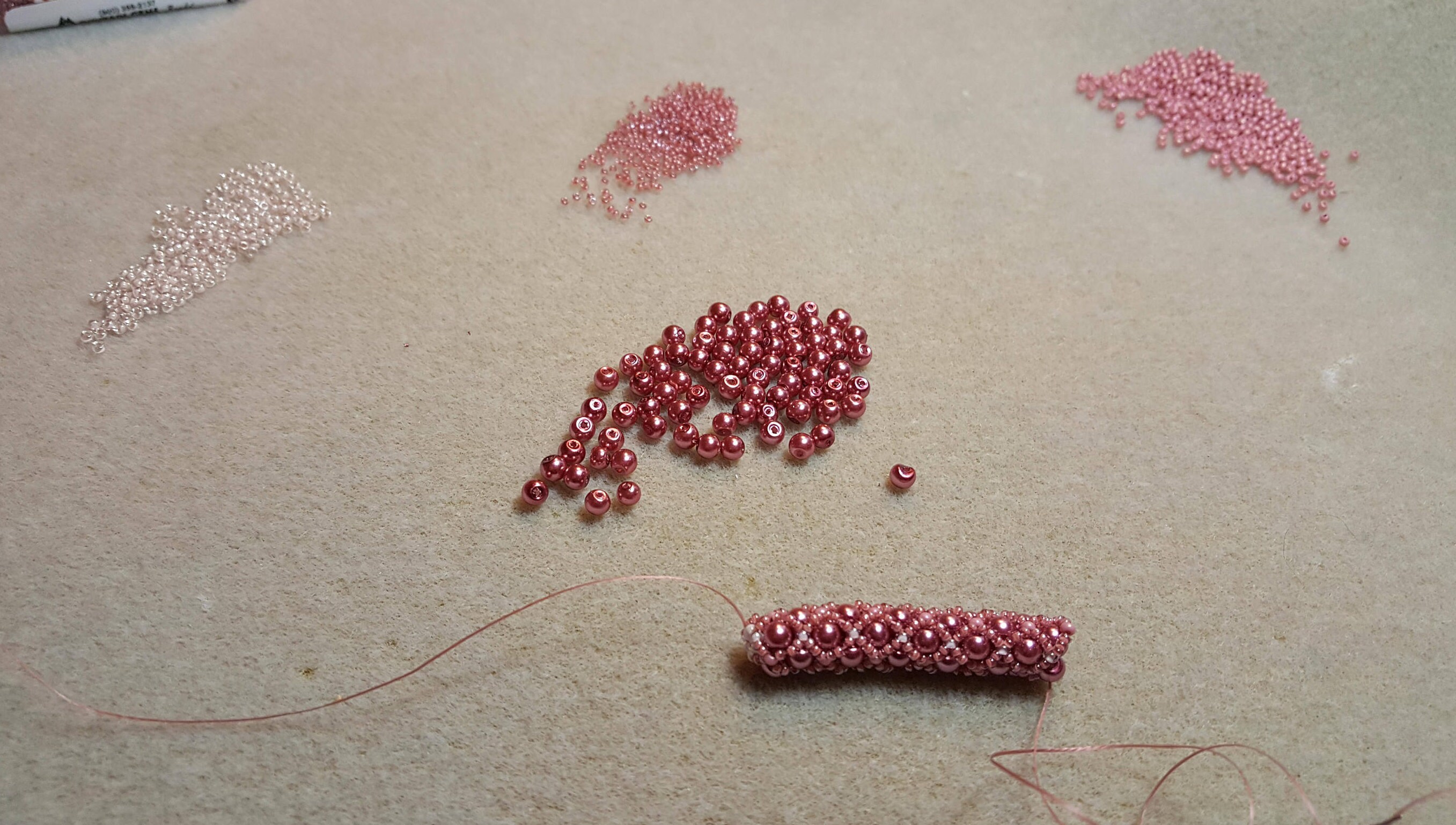 Rose Netted Rope Beaded Necklace With Beaded Pendant Beaded - Etsy