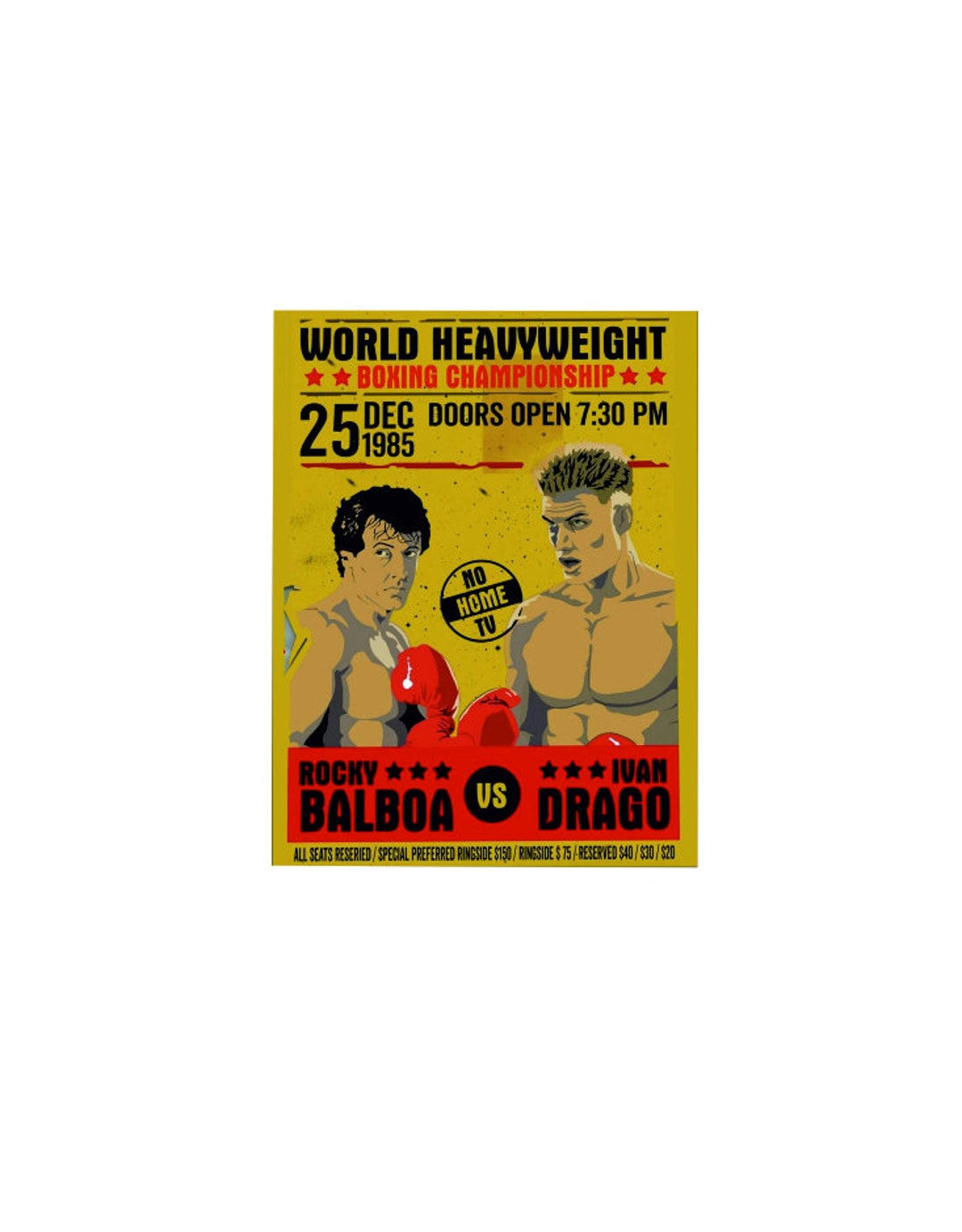 World Heavyweight Boxing Championship Rocky Film Man Cave Pub Bar Metal ...