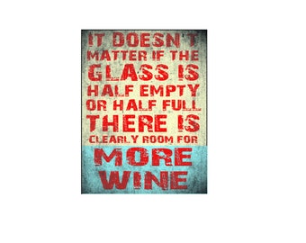 Glass Half Full Sign - Etsy