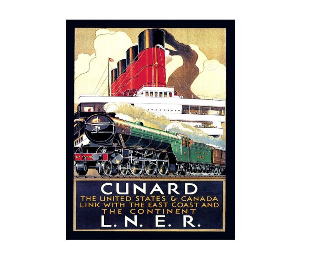 Cunard Line Ship L.N.E.R Train Vintage Style Metal Advertising - Etsy