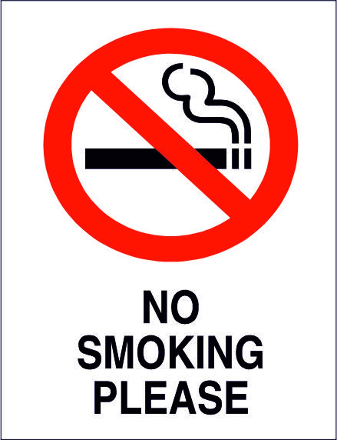 No Smoking Please Safety Poster Metal Advertising Wall Plaque Sign or ...
