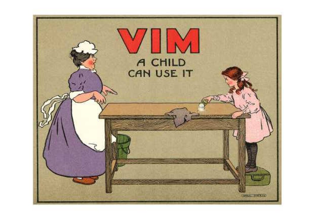 Vim a Child Can Use It Vintage Style Metal Advertising Wall Plaque Sign ...