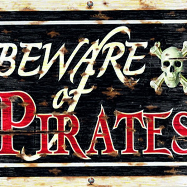 Beware Pirate Sign - Etsy