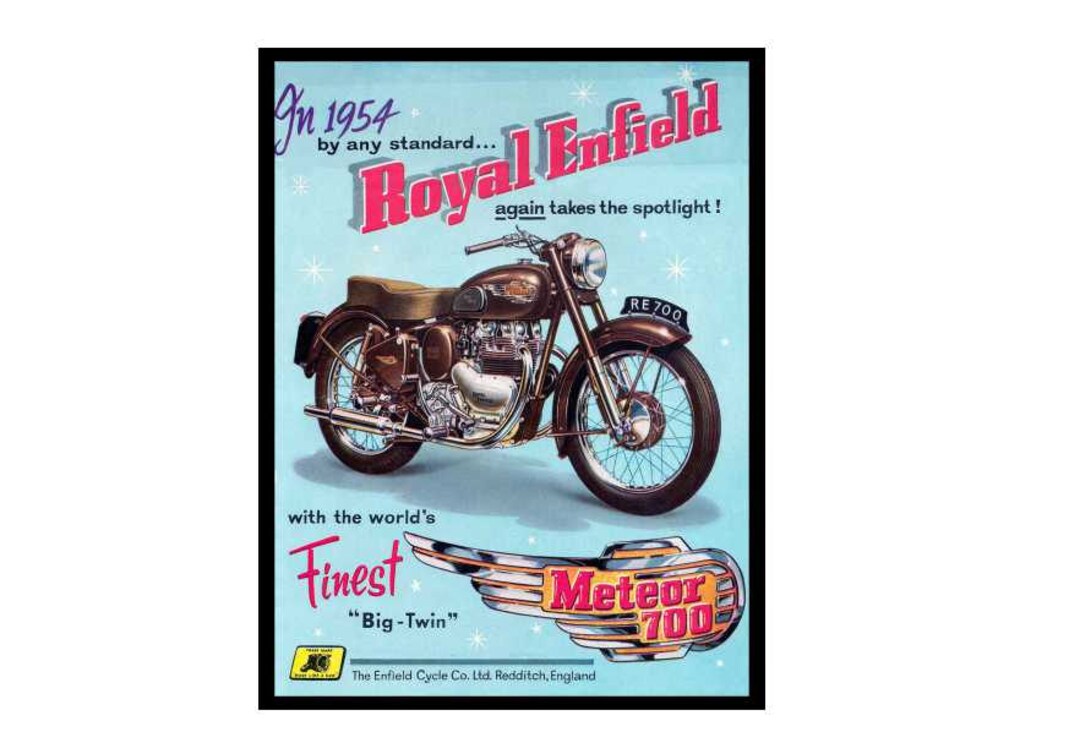 Royal Enfield Meteor 700 Motorbike Vintage Style Metal Advertising Wall ...